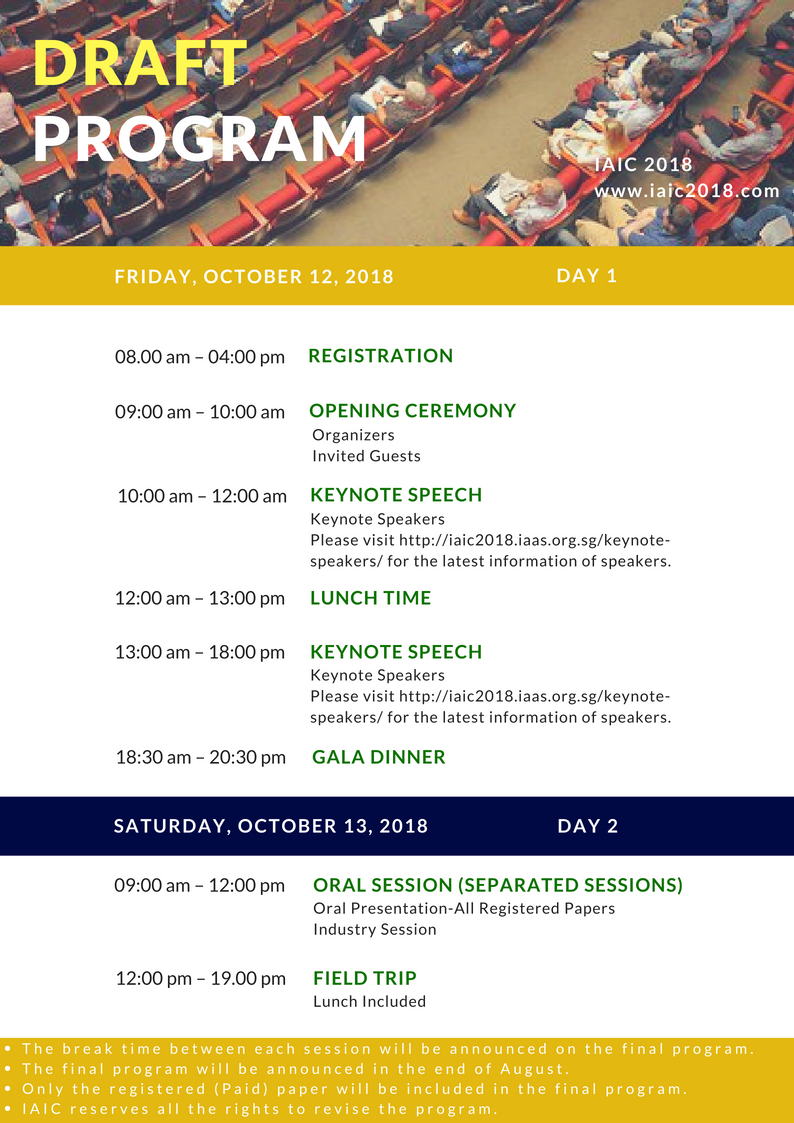 IAIC 2018 Draft Program - International Agriculture Innovation Conference
